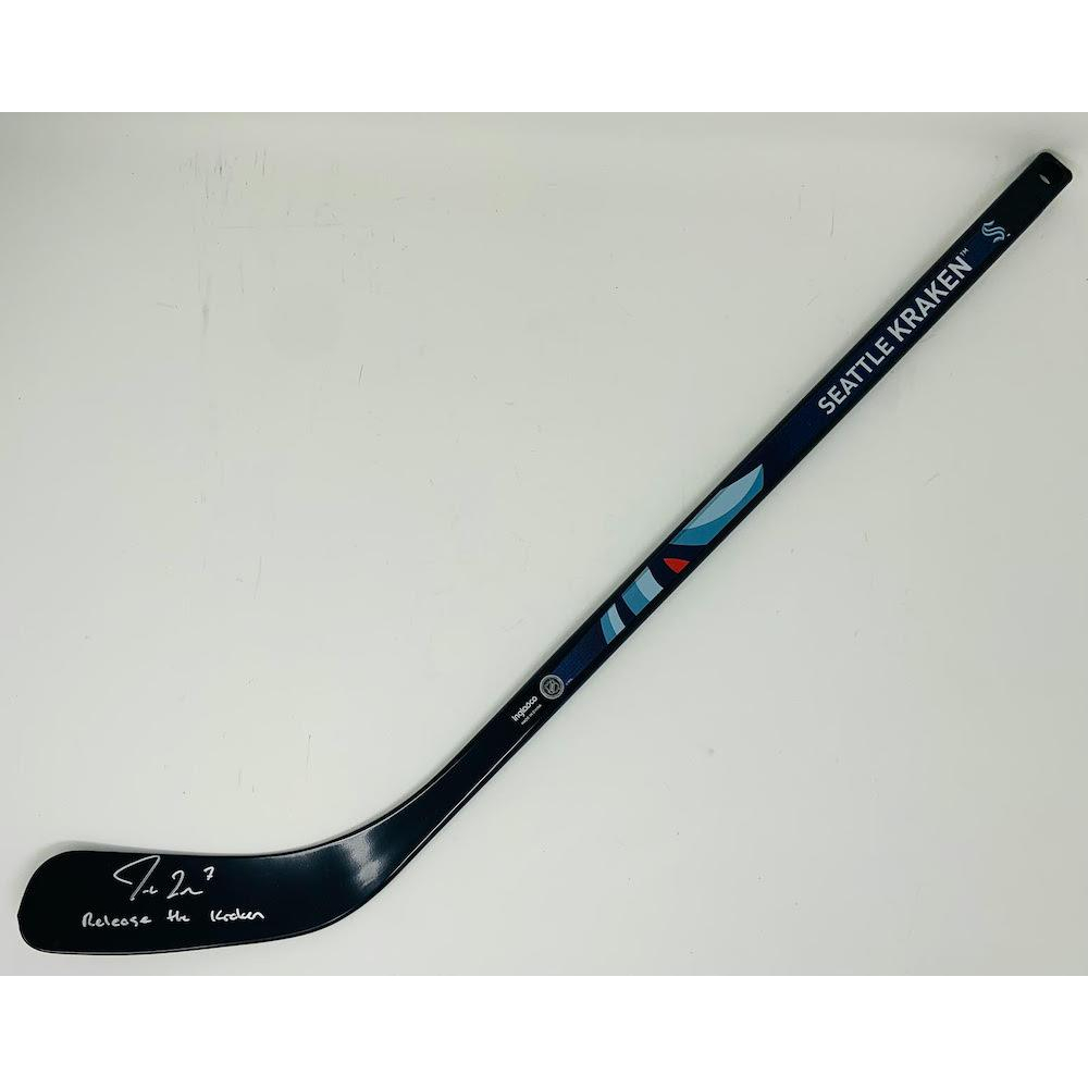 Jordan Eberle Signed Mini Hockey Stick Inscribed "Release The Kraken ...
