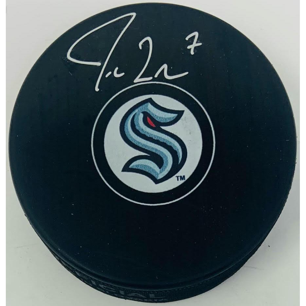 Jordan Eberle Signed Seattle Kraken Logo Hockey Puck (Fanatics ...