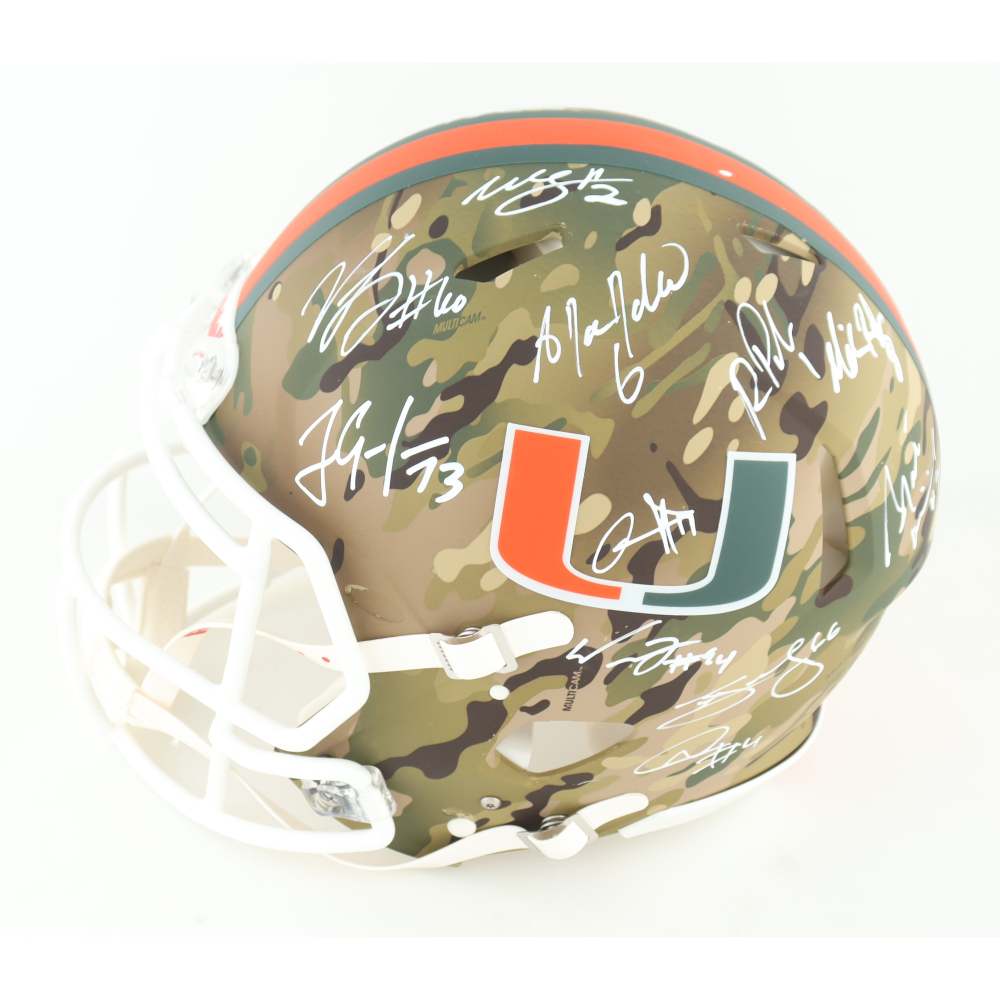 2001 Miami Hurricanes LE Full-Size Authentic On-Field Camo Speed Helmet ...