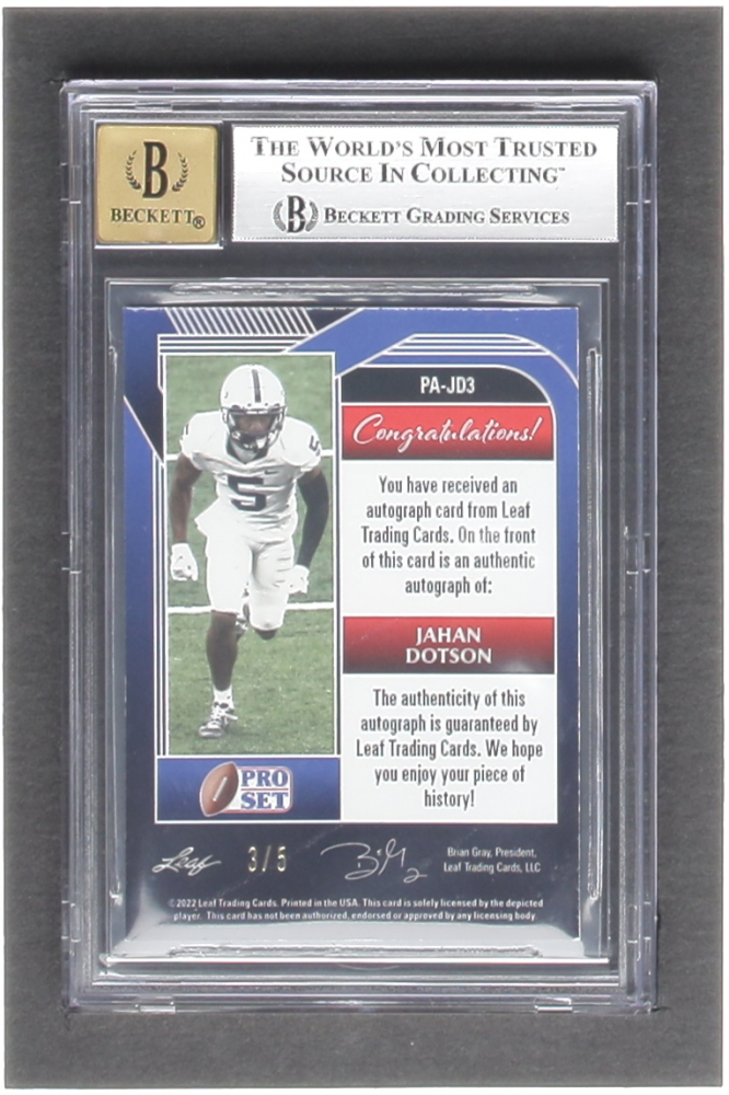 Jahan Dotson 2022 Leaf Pro Set Metal Crystal Snakeskin #PAJD3 #3/5 RC ...