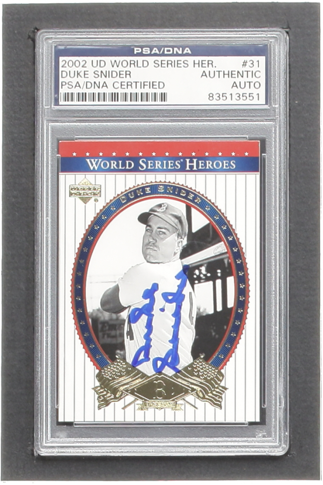 Duke Snider Signed 2002 Upper Deck World Series Heroes #31 (PSA ...