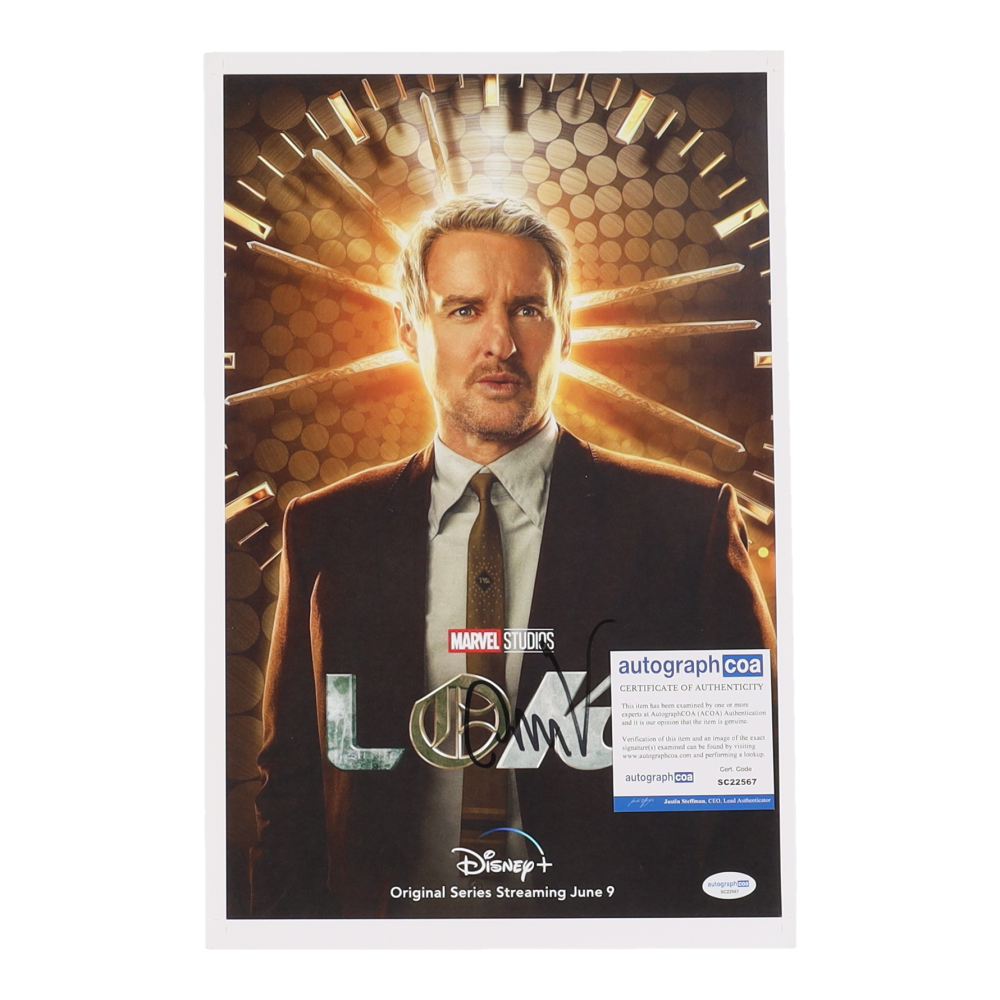 Owen Wilson Signed "Loki" 11x17 Photo (AutographCOA) | Pristine Auction