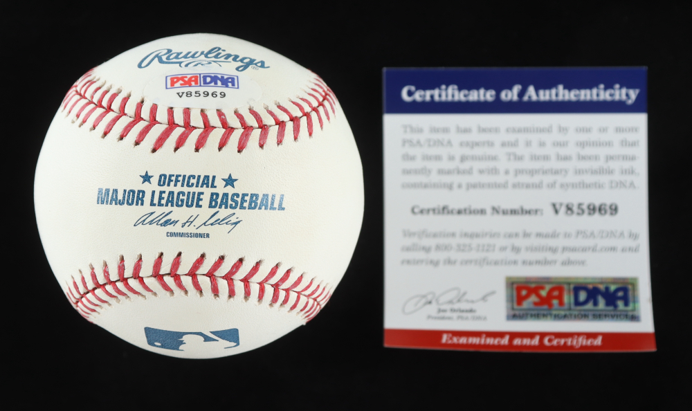 Trayce Thompson Signed OML Baseball Inscribed "MLB Debut 8/4/15" (PSA ...