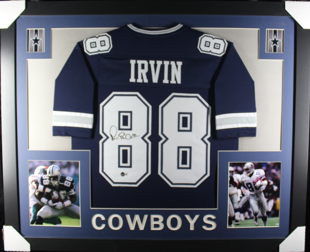 Michael Irvin Signed 35x43 Custom Framed Jersey Display (Beckett ...