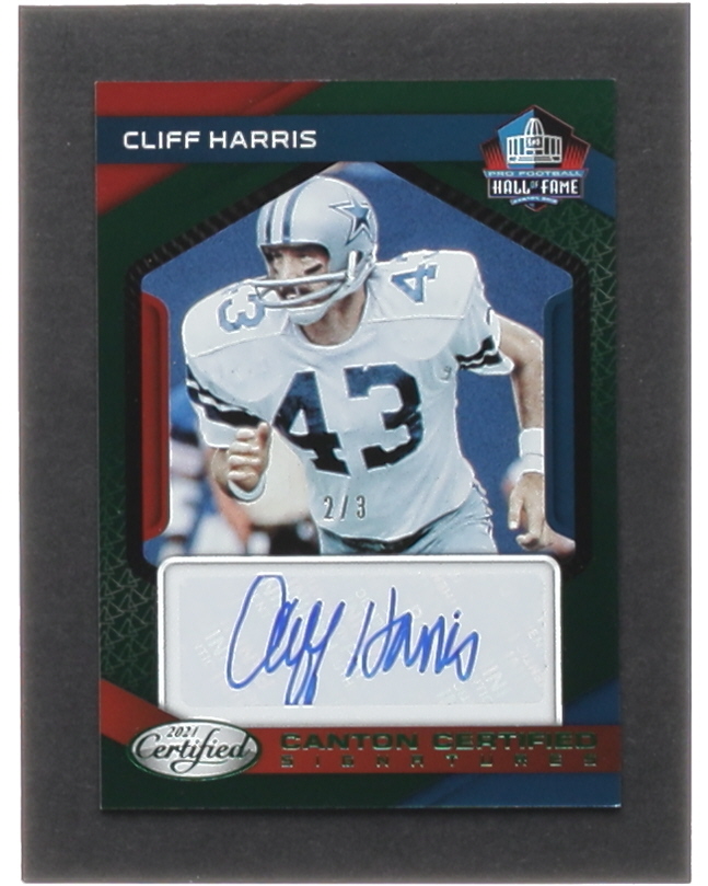 Cliff Harris 2021 Certified Canton Certified Signatures Mirror Green #9 ...