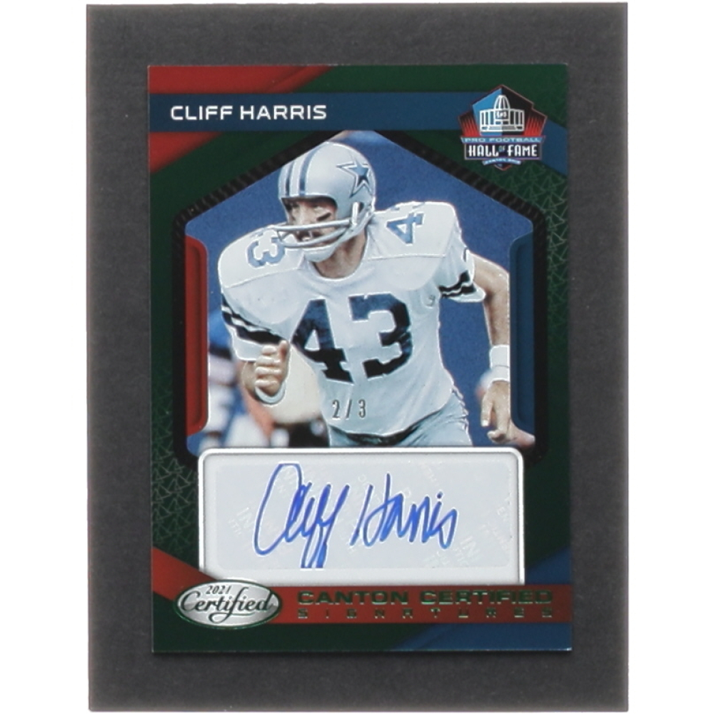 Cliff Harris 2021 Certified Canton Certified Signatures Mirror Green #9 ...