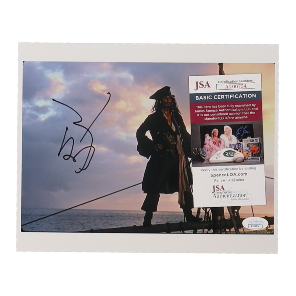 Johnny Depp Signed "Pirates of the Caribbean" 8x10 Photo (JSA ...