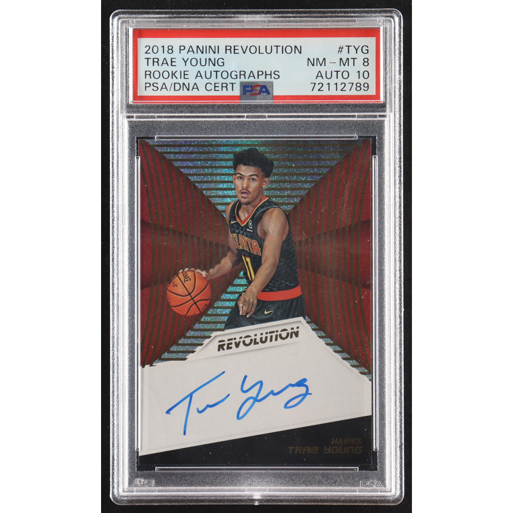 Trae Young 2018-19 Panini Revolution Rookie Autographs #5 RC (PSA 8 ...