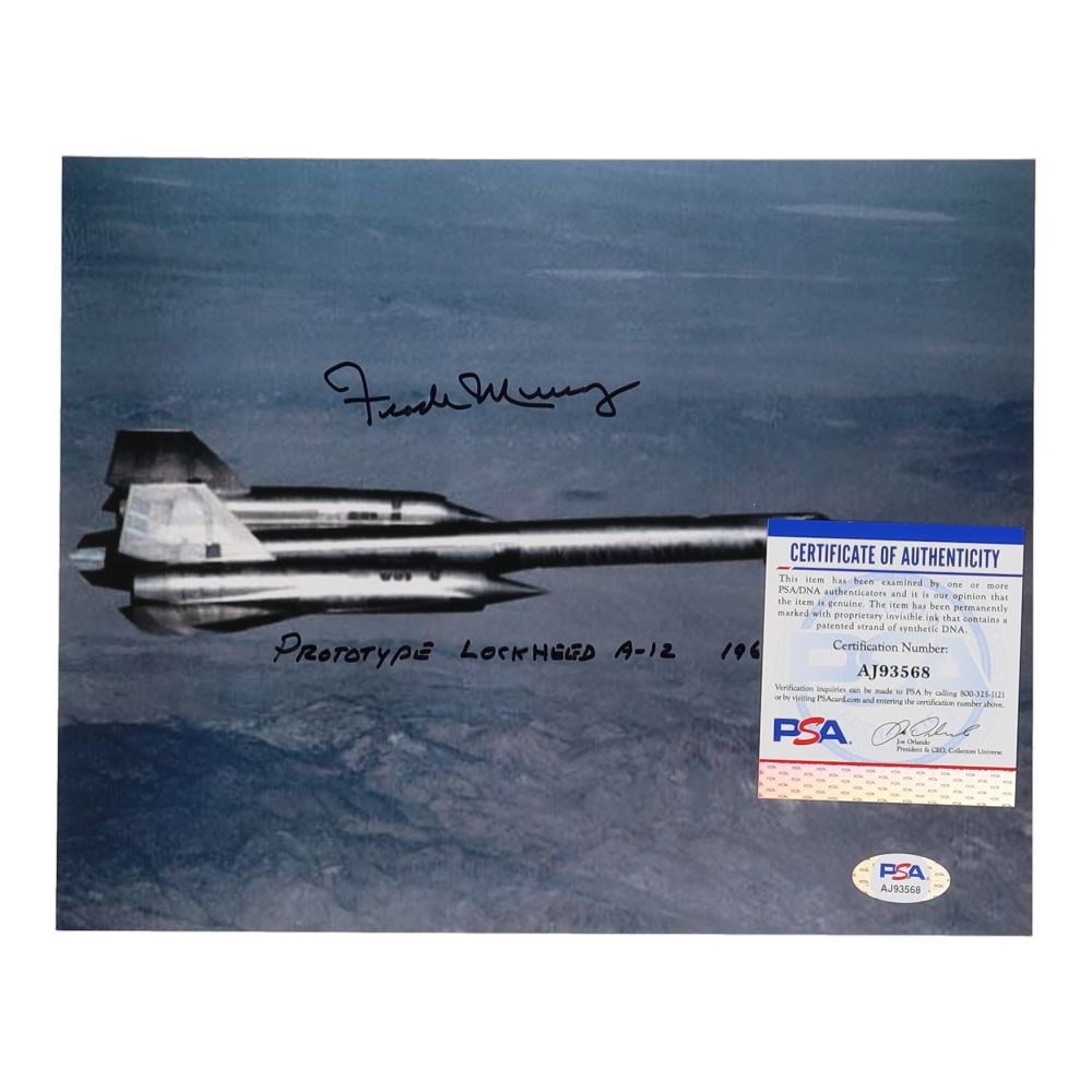 Frank Murray Signed A-12 Blackbird 8x10 Photo Inscribed "Prototype ...