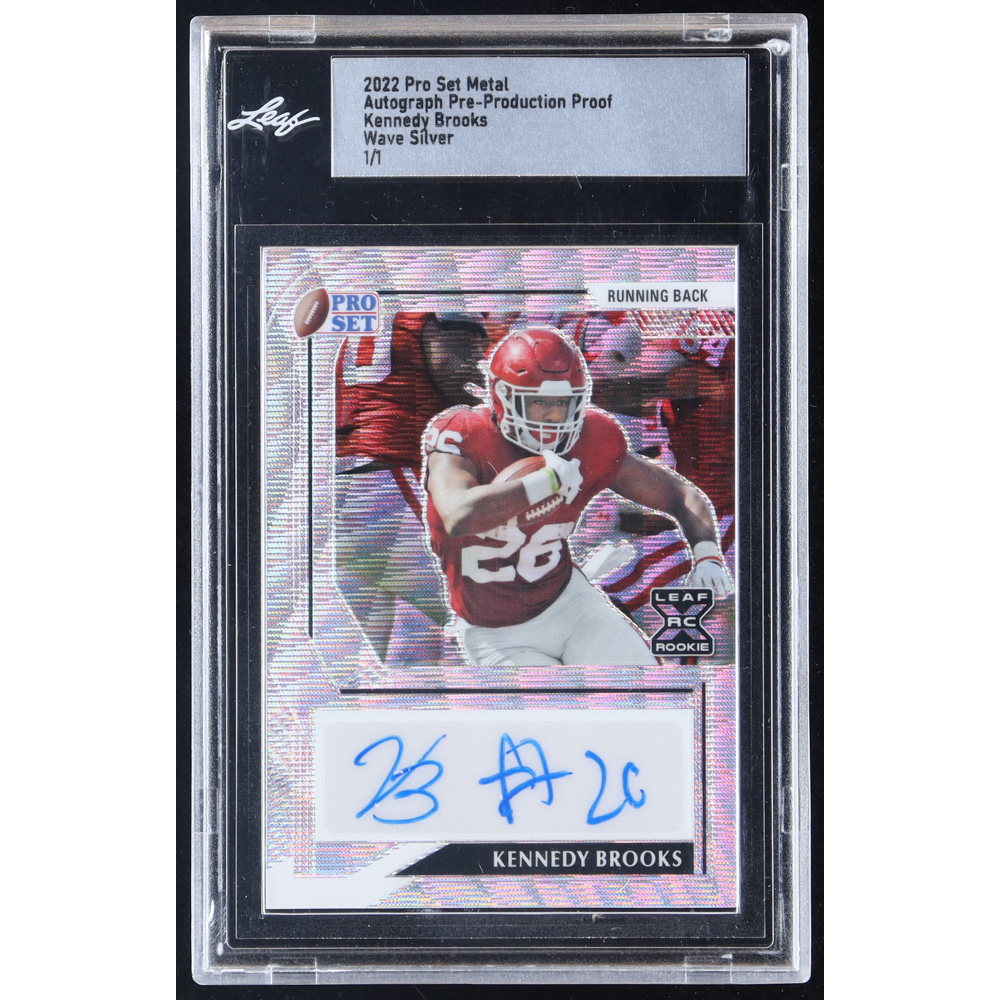 Kennedy Brooks 2022 Pro Set Metal Autograph Pre-Production Proof Wave ...