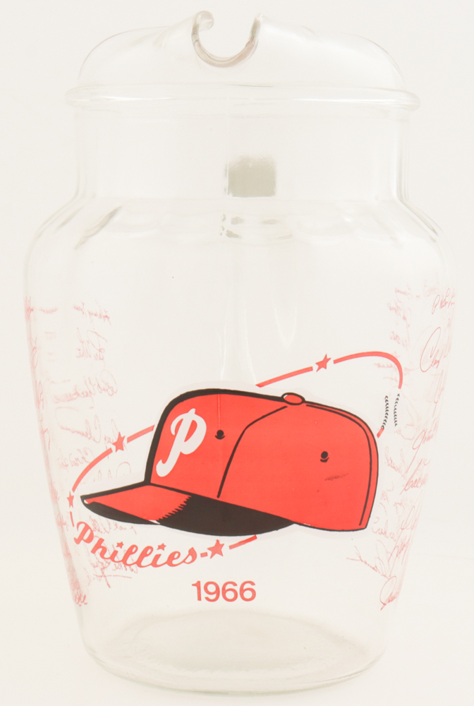 1966 Phillies Vintage Glass Pitcher & Glass Set | Pristine Auction