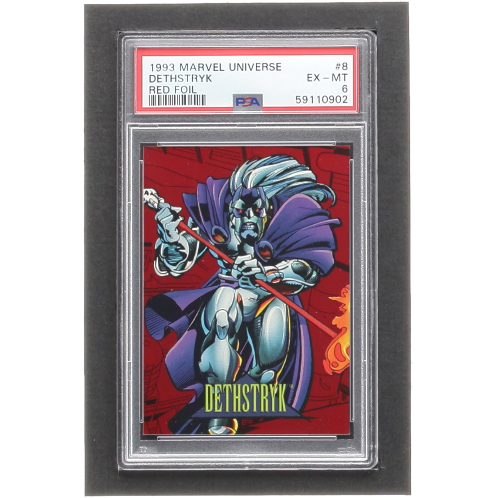 Dethstryk 1993 SkyBox Marvel Universe IV Red Foil #8 (PSA 6) | Pristine ...