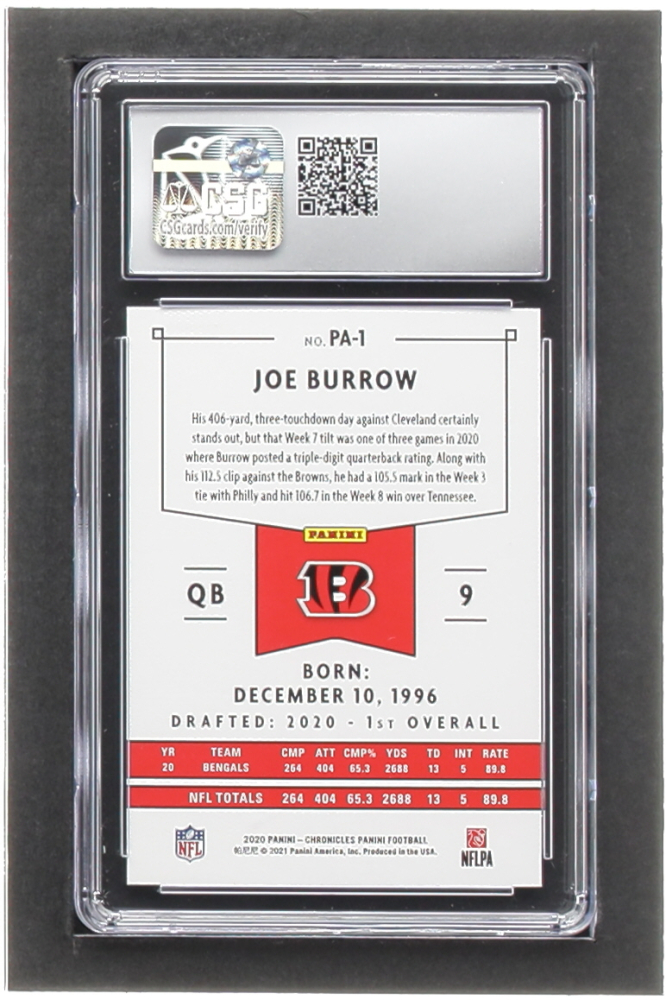 Joe Burrow 2020 Panini #1 RC (CSG 10) | Pristine Auction
