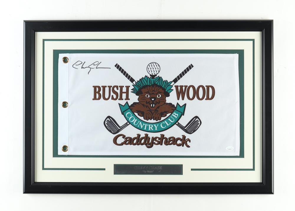 Chevy Chase Signed Custom Framed Bush Wood "Caddyshack" Golf Flag ...