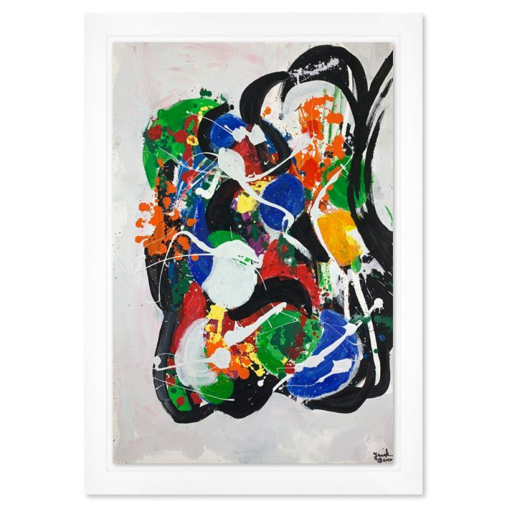 Jenik Cook Signed "Untitled" 37x27 Custom Framed Original Acrylic ...