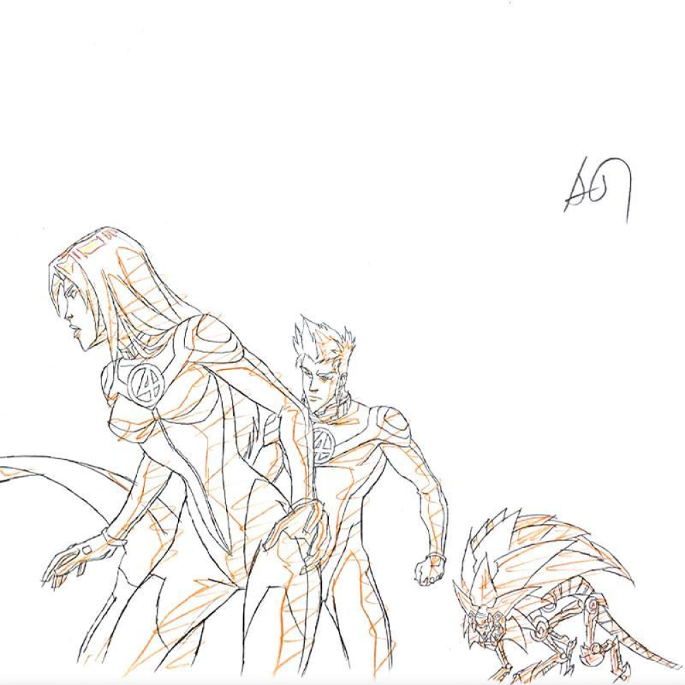 Marvel Comics "Fantastic-4" 14x10 Original Production Drawing on ...