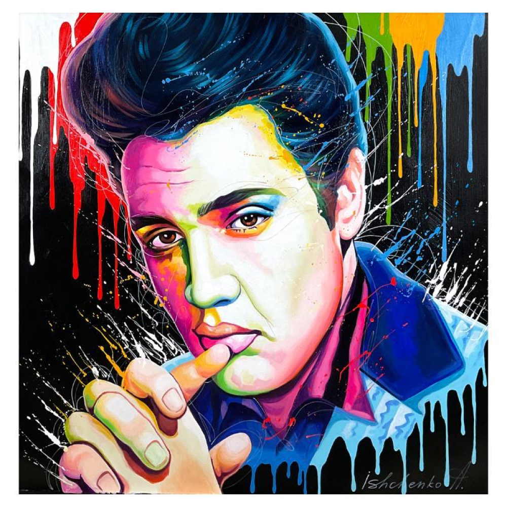 Alexander Ishchenko Signed "Elvis" 36x36 Original Acrylic Painting on ...