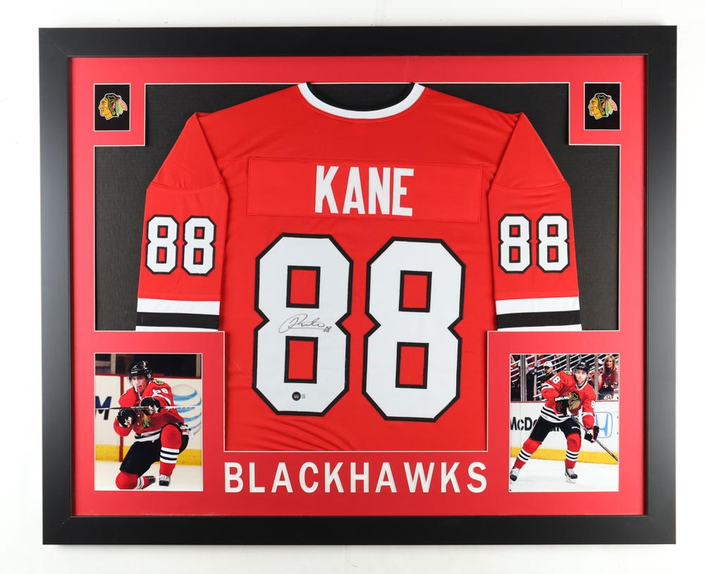 Patrick Kane Signed Custom Framed Jersey Display (Beckett) | Pristine ...