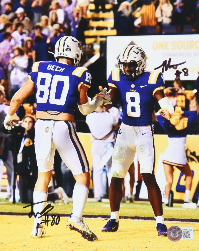 Jack Bech & Malik Nabers Signed LSU Tigers 8x10 Photo (Beckett ...