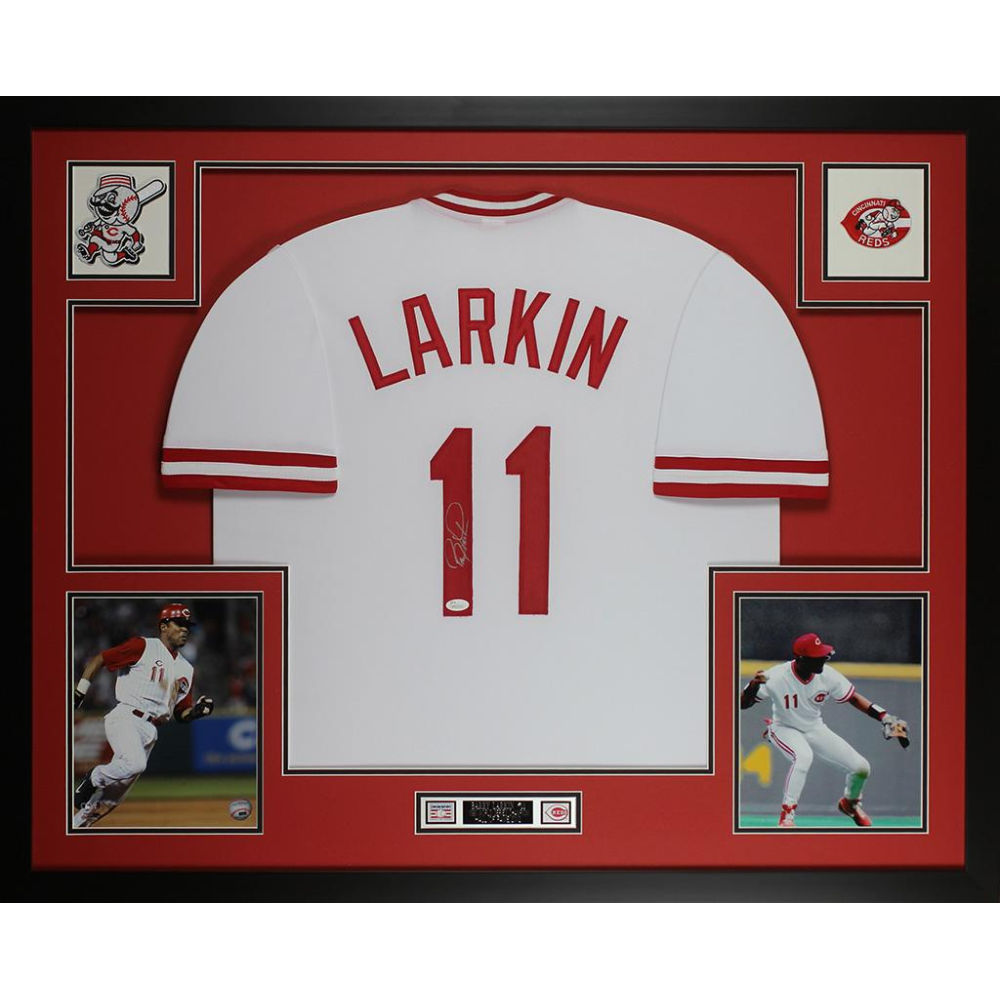 Barry Larkin Signed Custom Framed Jersey Display (JSA) | Pristine Auction