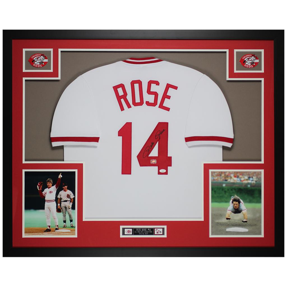 Pete Rose Signed Custom Framed Jersey Display (JSA) | Pristine Auction