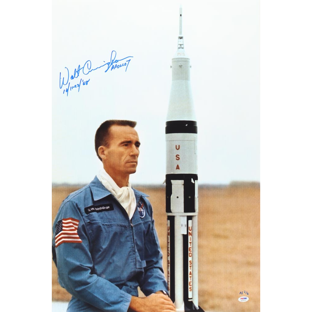 Walter Cunningham Signed LE Apollo 7 20x30 Photo Inscribed "Apollo 7 ...