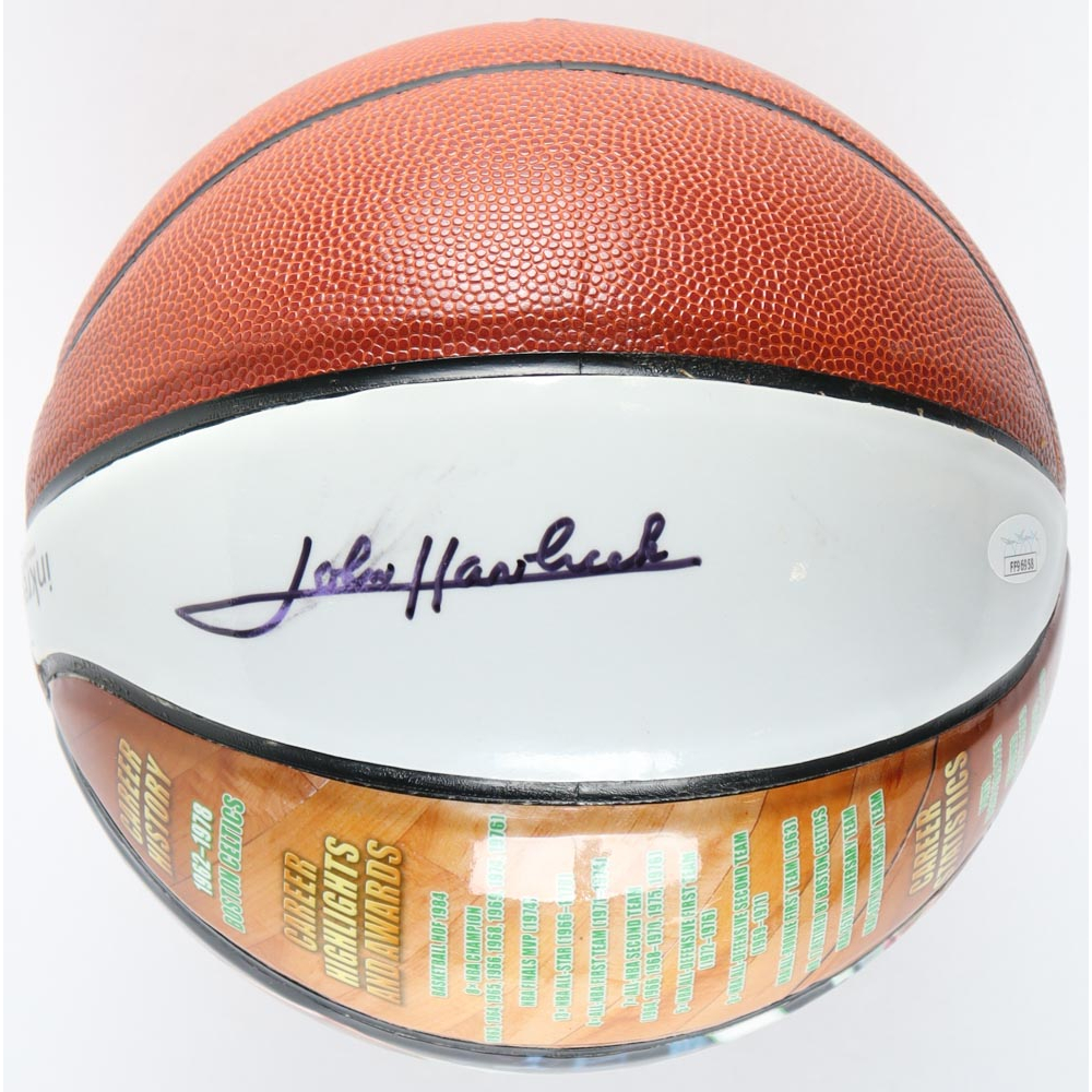 John Havlicek Signed Celtics Career Stat Highlight Graphic Basketball ...