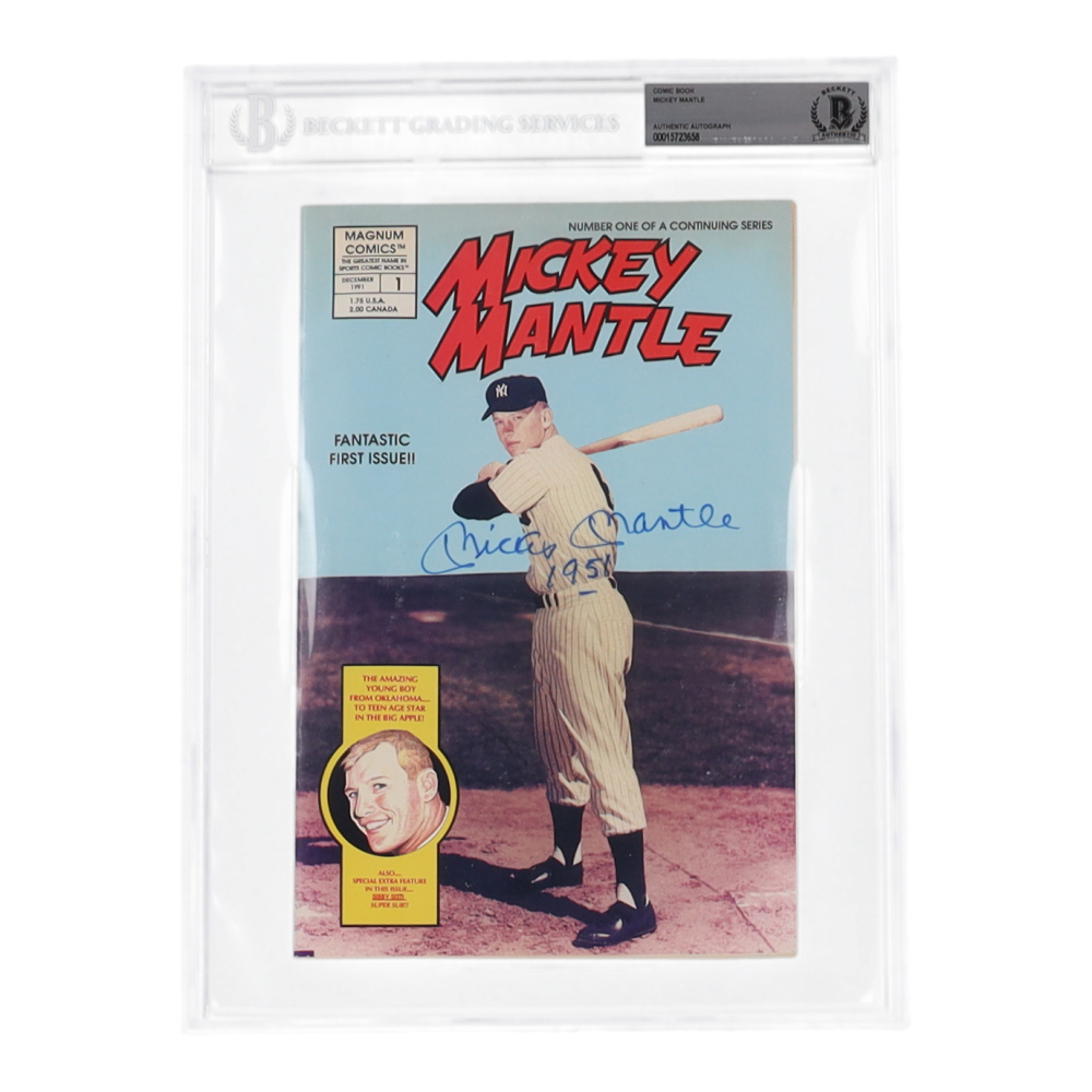 Mickey Mantle Signed 1991 "Mickey Mantle" Magnum Comic Book Inscribed ...