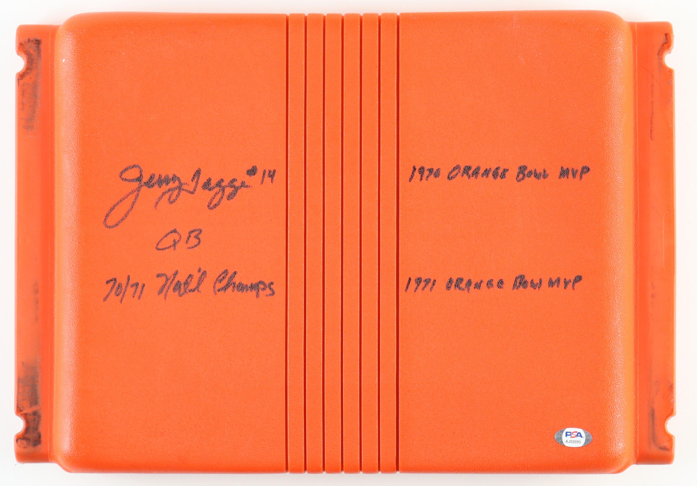 Jerry Tagge Signed Orange Bowl Stadium Seat Back Inscribed "70/71 Nat'l ...
