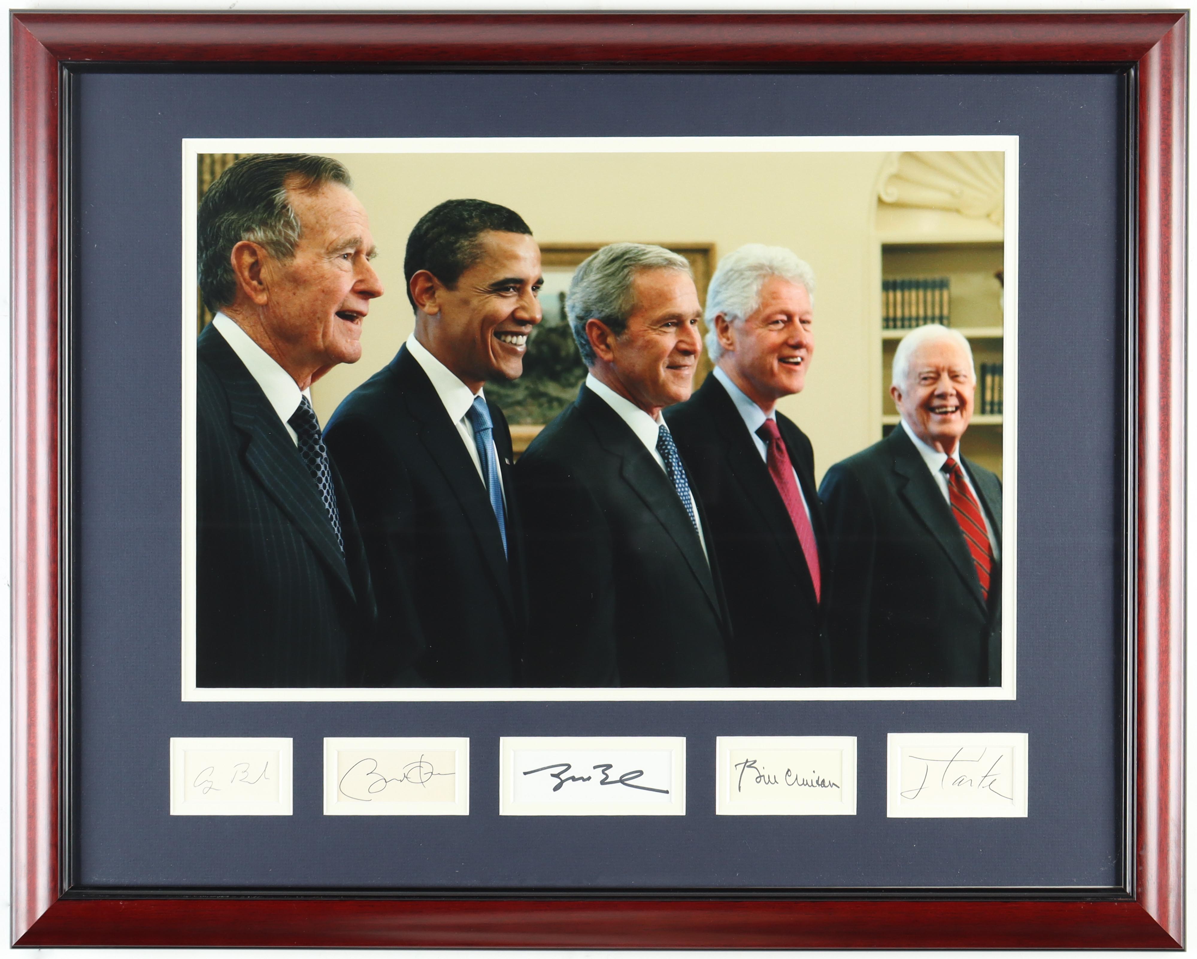 Presidents of the United States Custom Framed Cut Display Signed By (5 ...