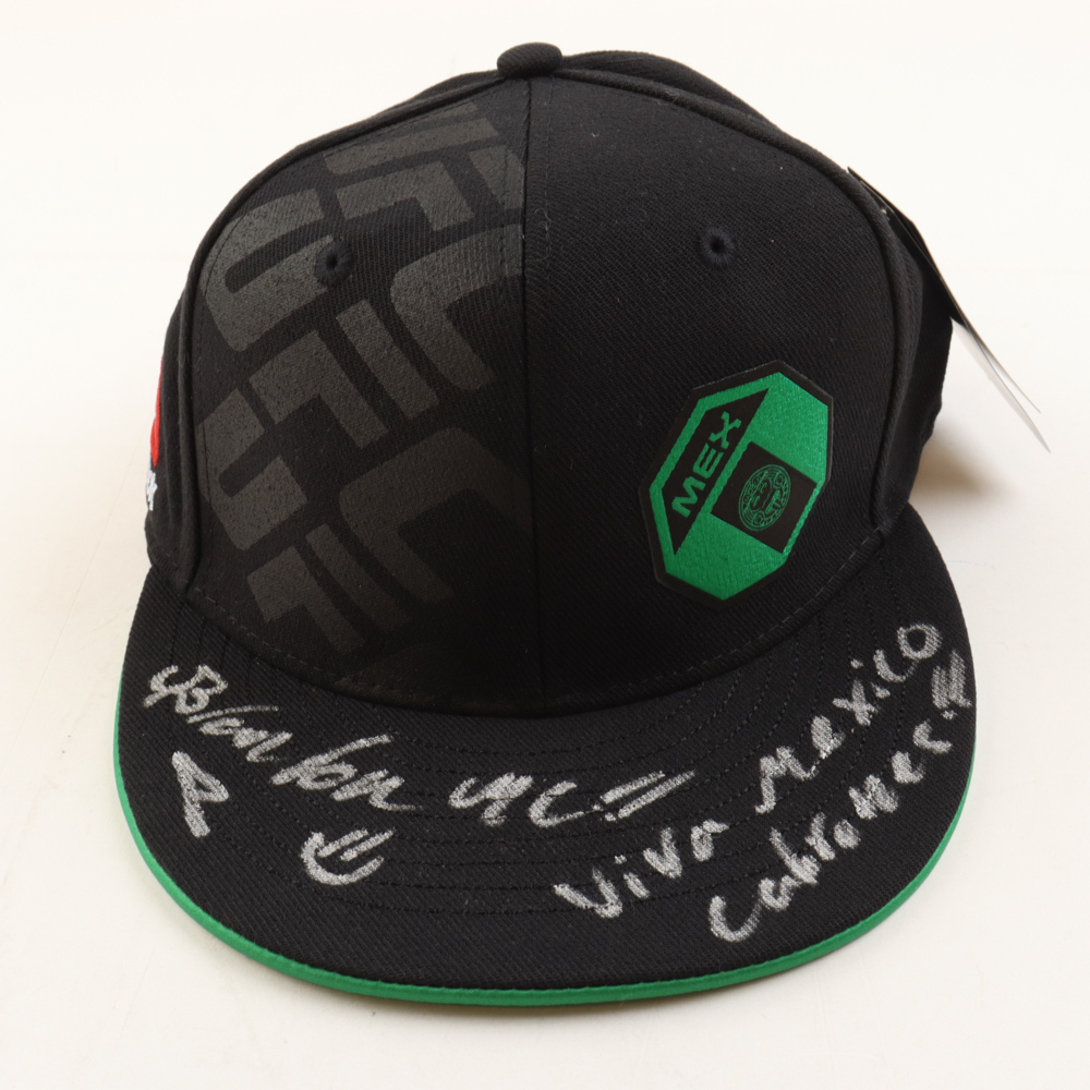 Brandon Moreno Signed UFC Reebok Fitted Hat Inscribed "Viva Mexico C ...