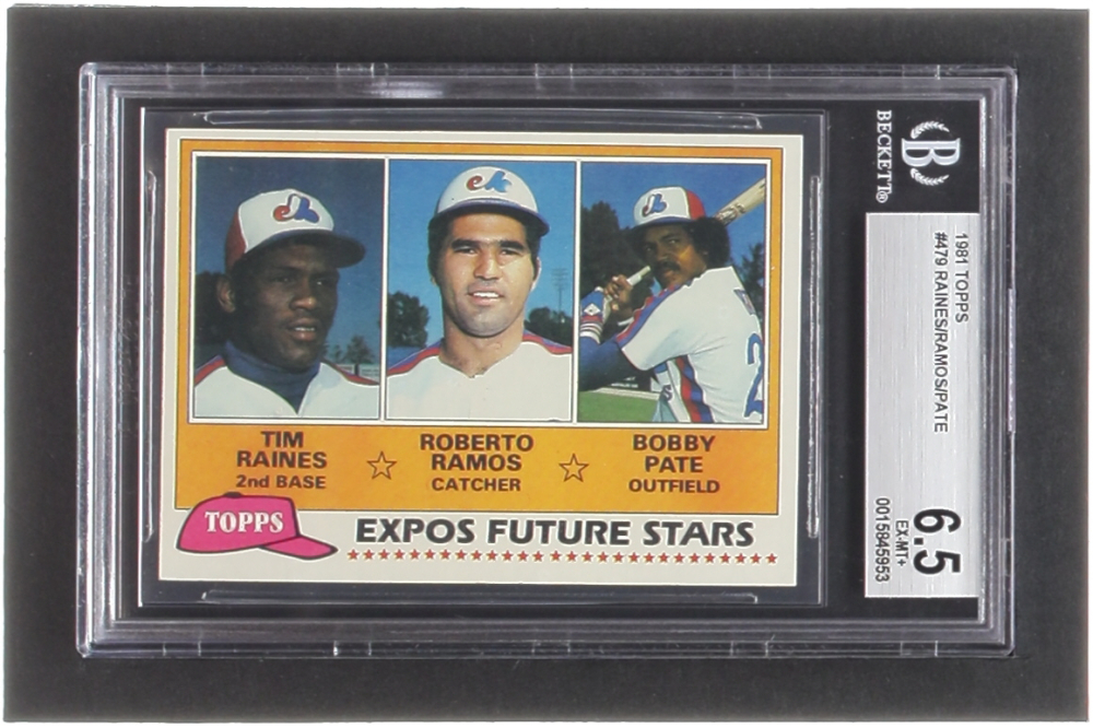Tim Raines / Roberto Ramos / Bobby Pate 1981 Topps #479 RC (BGS 6.5 ...