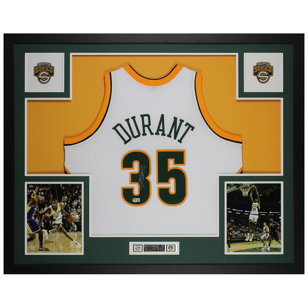 Kevin Durant Signed Custom Framed Jersey Display (Beckett) | Pristine ...