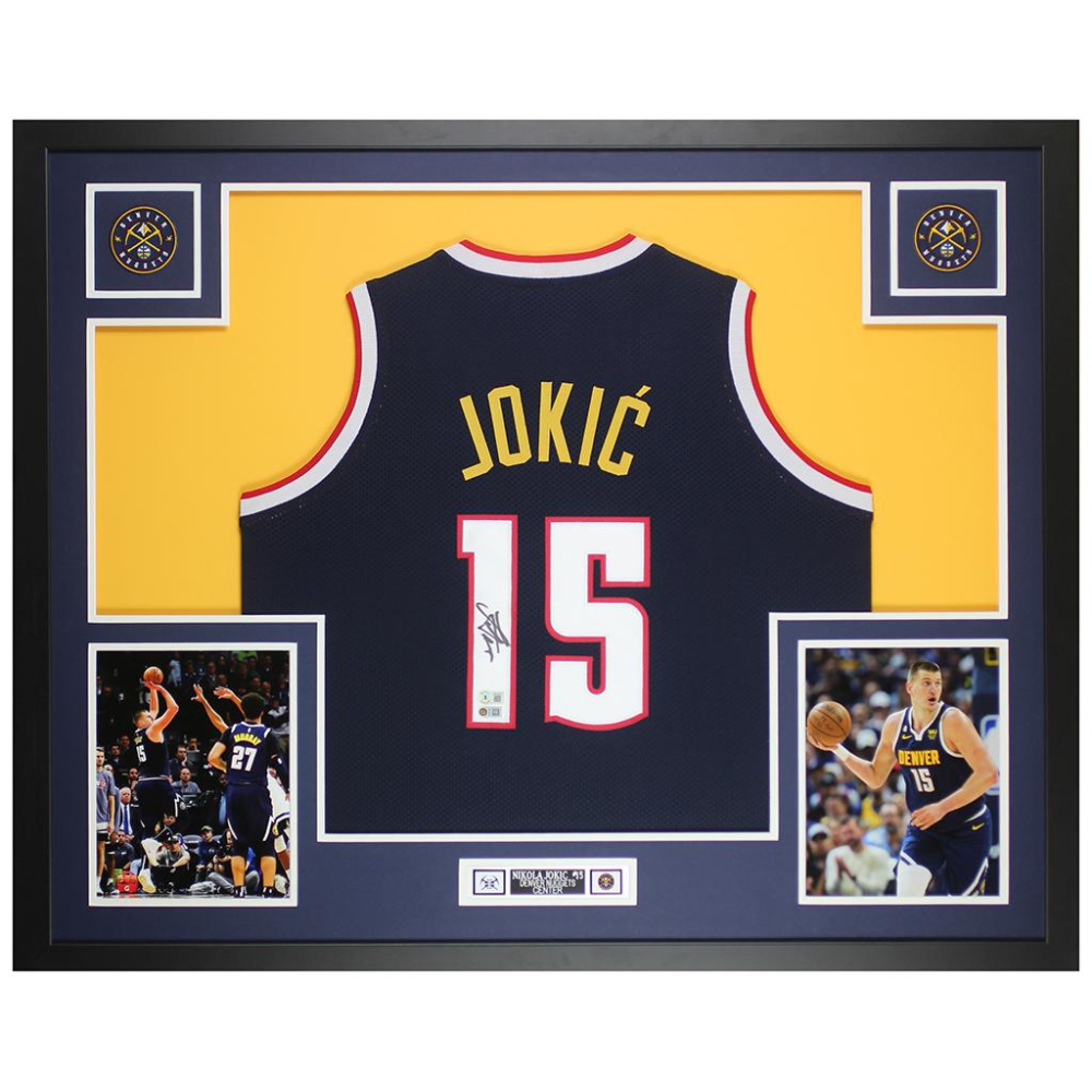 Nikola Jokic Signed Custom Framed Jersey Display (Beckett & Jokic ...
