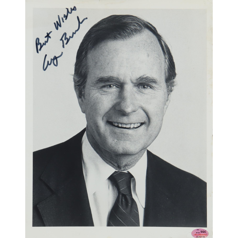 George H. W. Bush Signed 8x10 Photo Inscribed "Best Wishes" (SGC ...