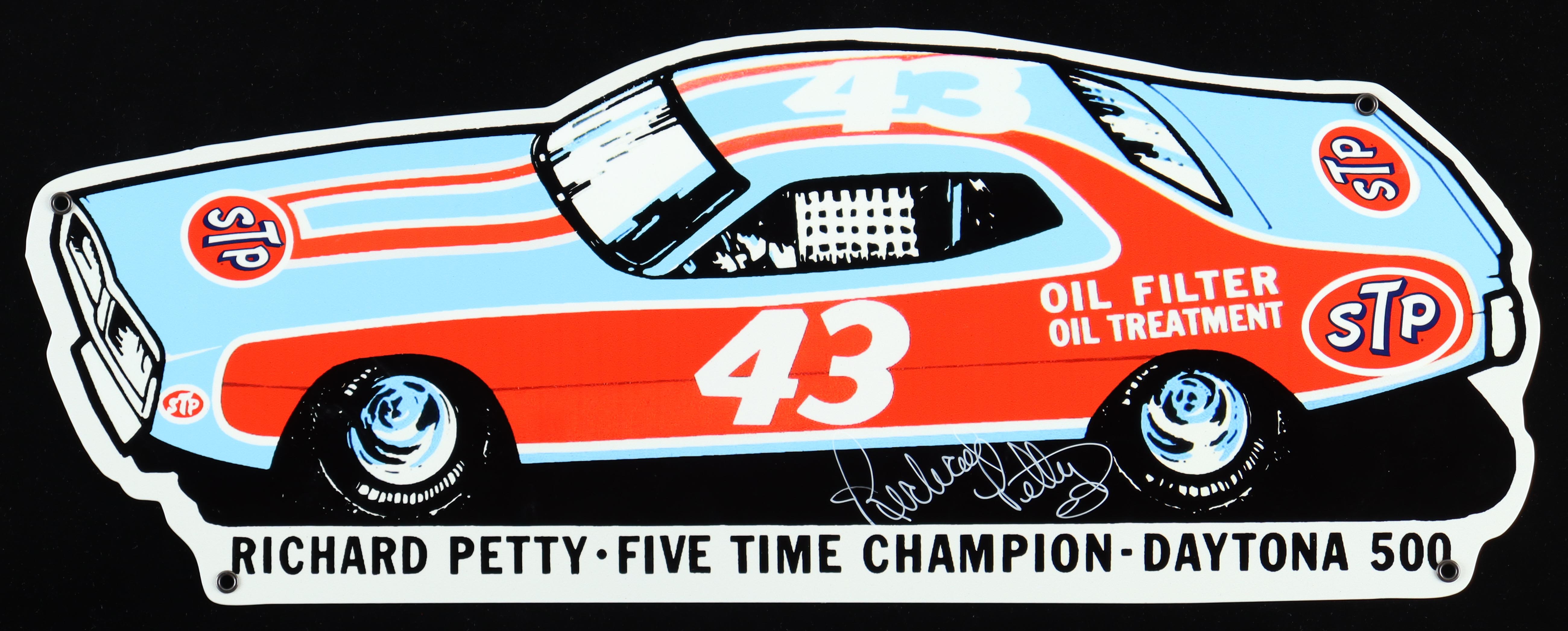 Richard Petty Signed 7x18 1974 Dodge Metal Sign (PA) | Pristine Auction