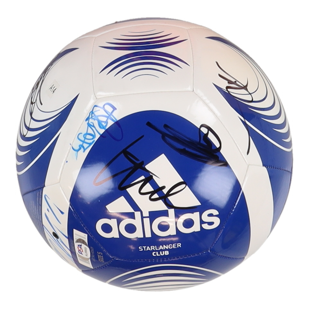 Chelsea Logo Soccer Ball Signed by (6) with Marcos Alonso, Jorginho ...