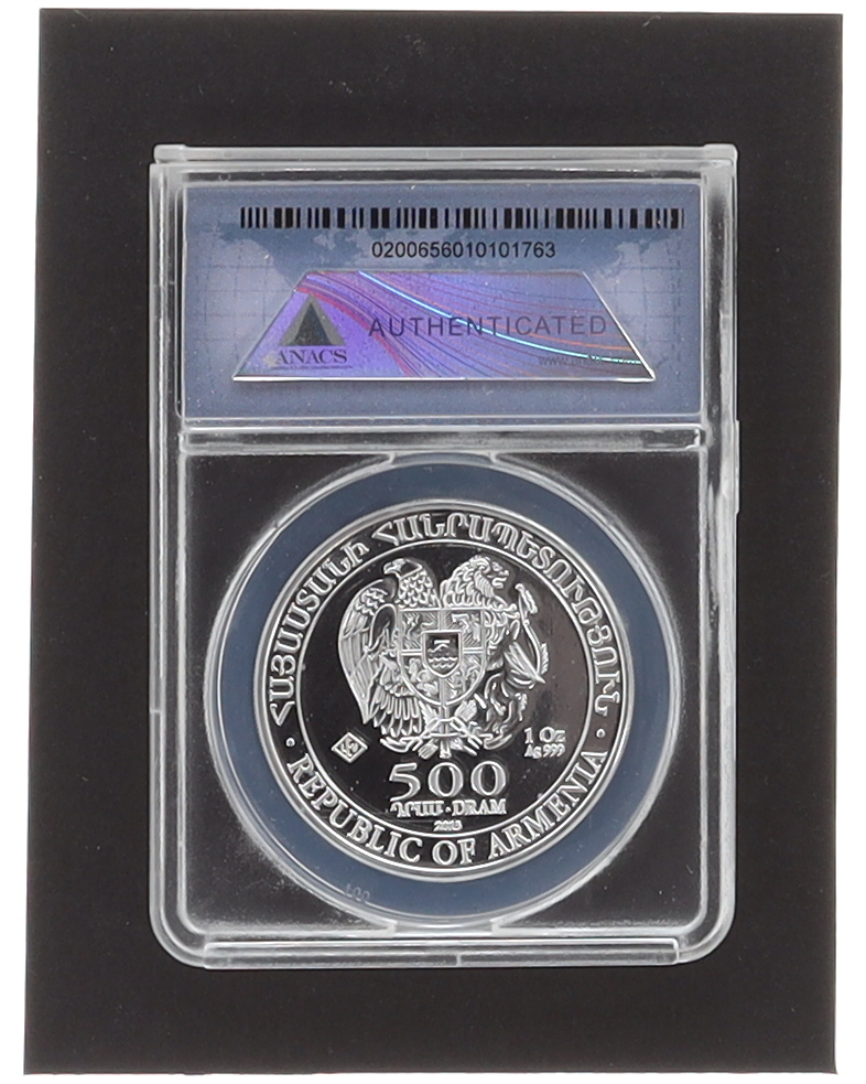 2013-LEV Armenia Noah's Ark Five Hundred Dram Silver Coin (ANACS MS70 ...