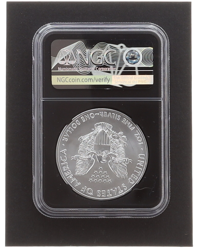 2020(W) American Eagle Silver Dollar - Struck at West Point Mint - Black Core Purple Heart Label ...