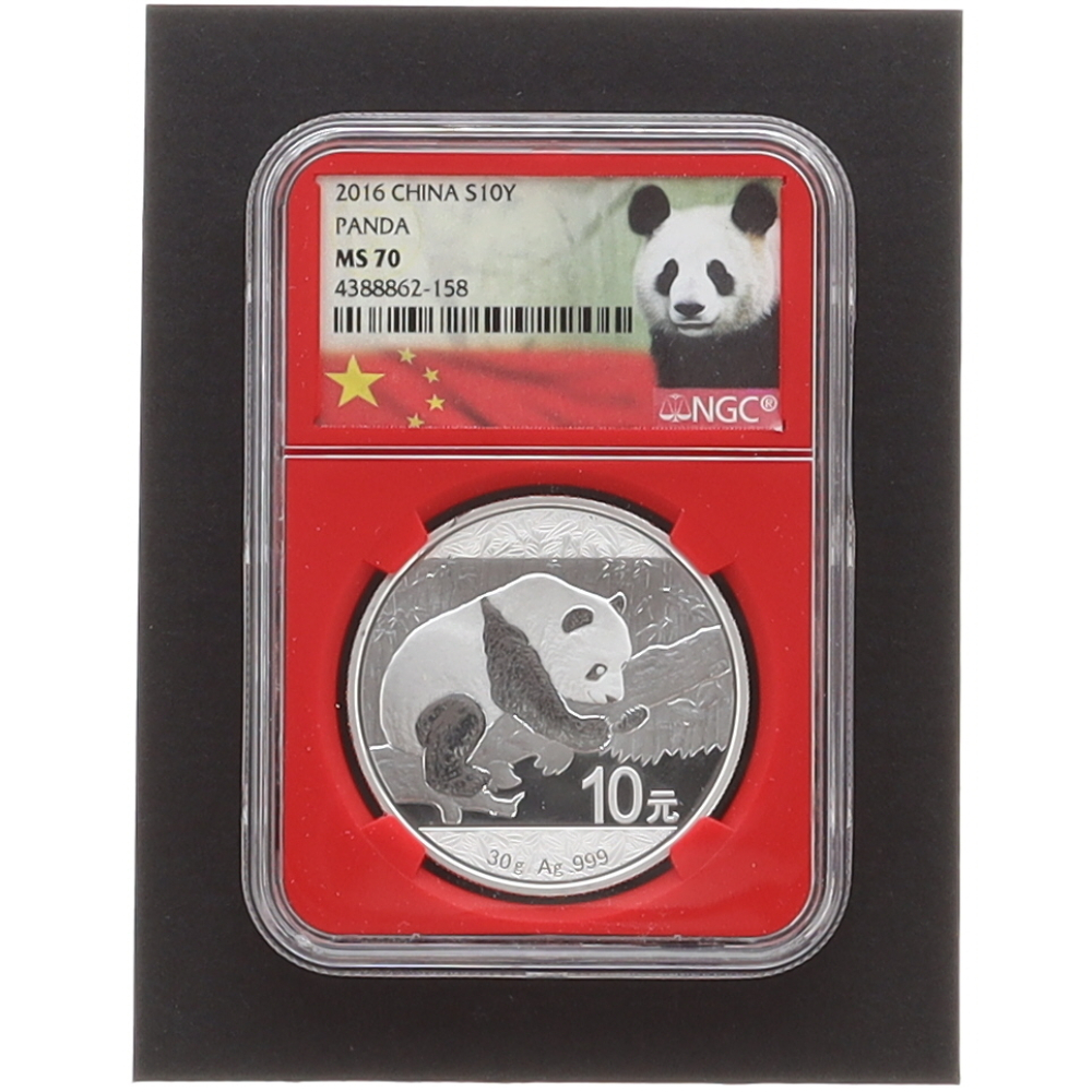 2016 China S 10 Yuan Silver Panda Coin - Red Core Panda Label (NGC MS70 ...
