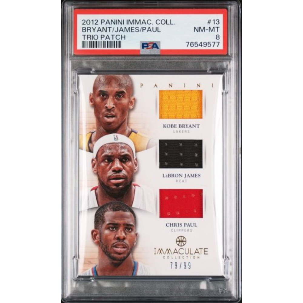 Kobe Bryant / LeBron James / Chris Paul 2012-13 Immaculate Collection Trios #13 JSY #79/99 ...