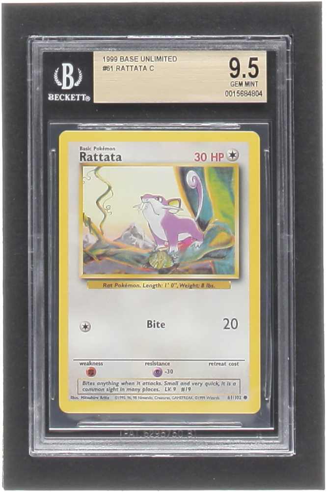 Rattata 1999 Pokemon Base Unlimited #61 (BGS 9.5) | Pristine Auction