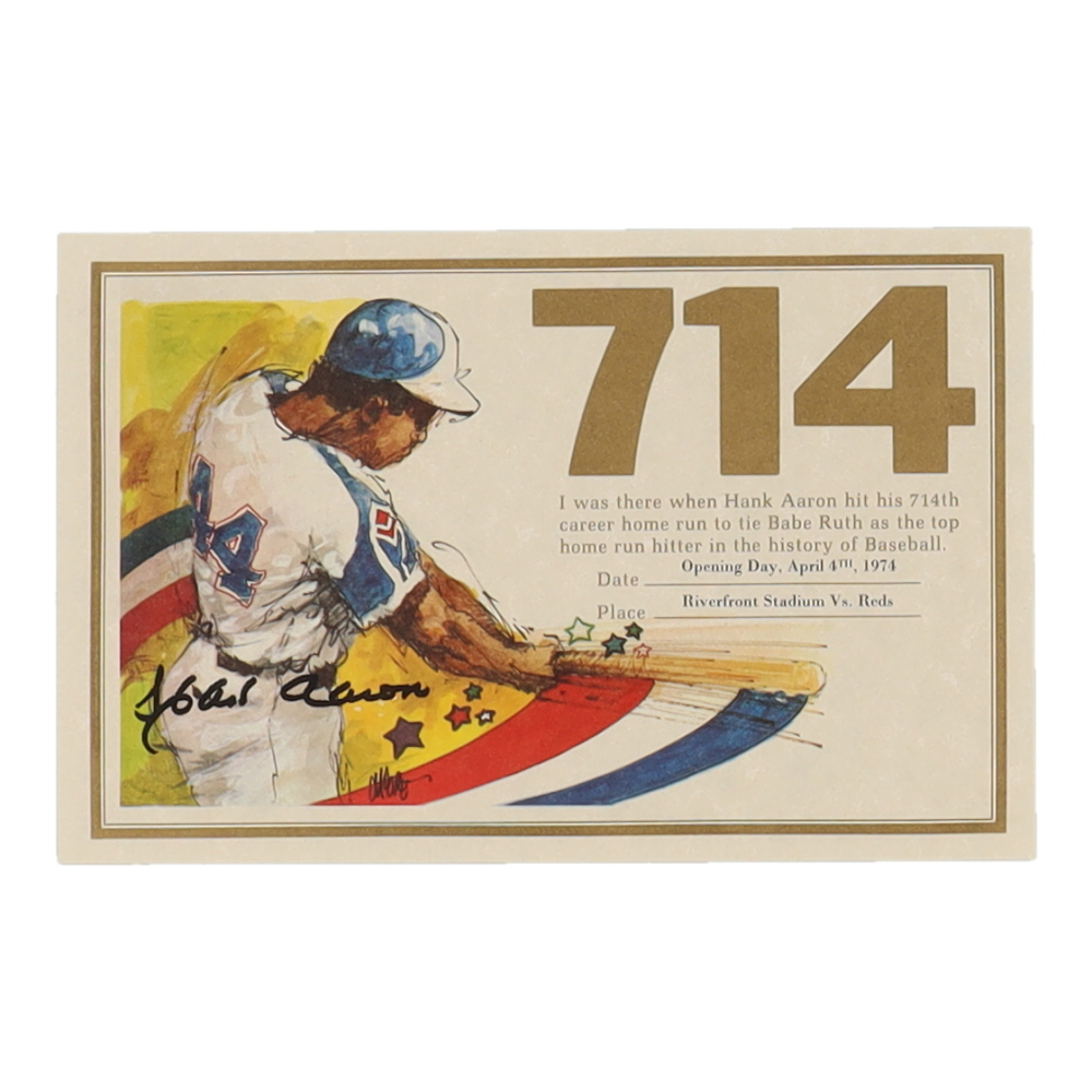 Hank Aaron 1974 714th Hit Certificate | Pristine Auction