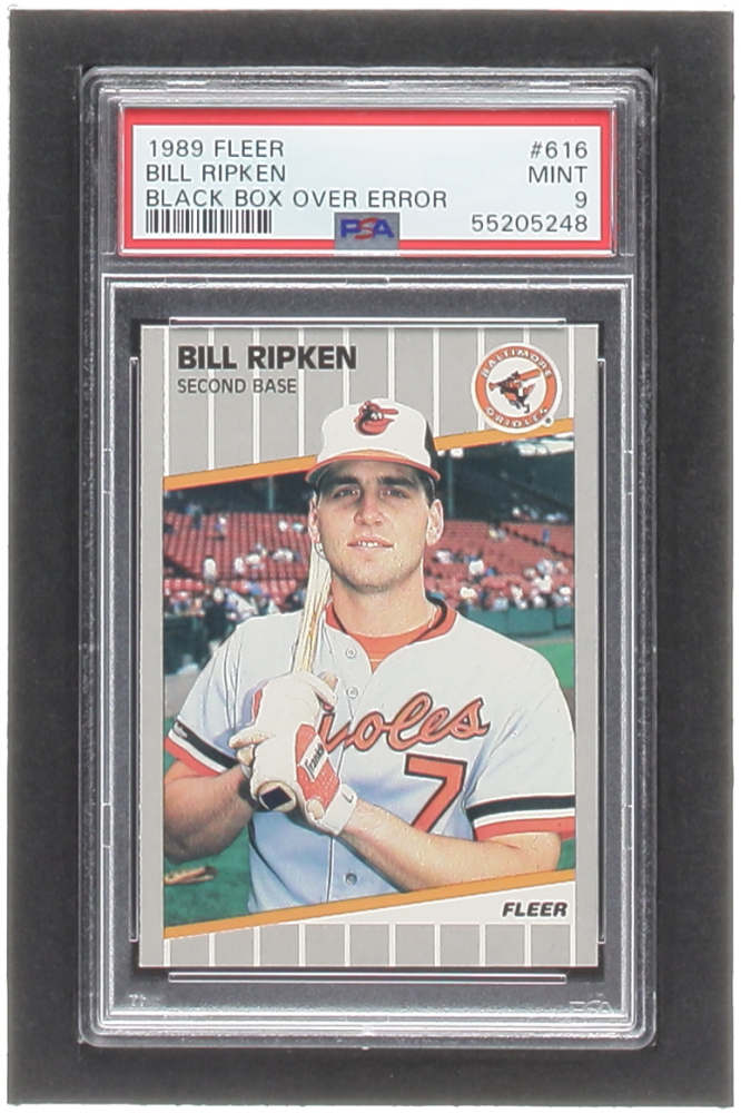 Bill Ripken 1989 Fleer DP / Black Box Covering Bat Knob #616E (PSA 9 ...