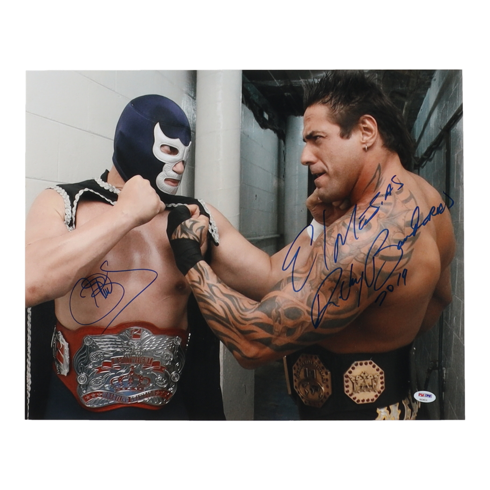 Blue Demon Jr. & Ricky Banderas Signed 16x20 Photo (PSA) | Pristine Auction