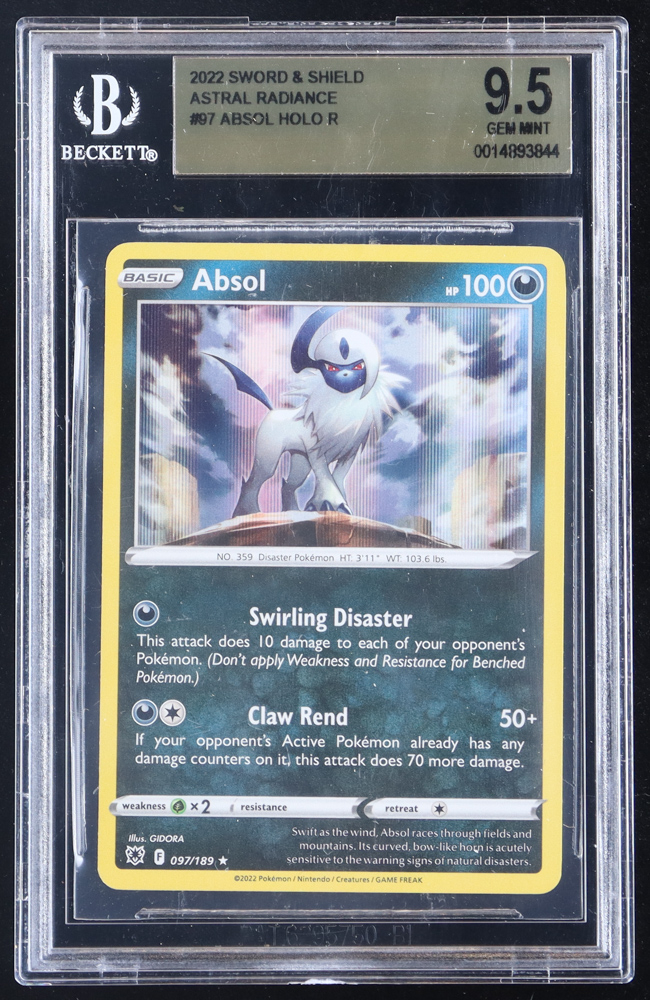 Absol 2022 Pokemon Sword and Shield Astral Radiance #97 Holo (BGS 9.5 ...