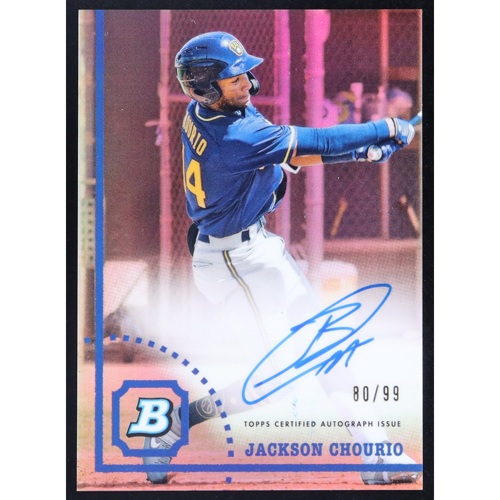 Jackson Chourio 2022 Bowman Heritage Chrome Prospect Autographs ...