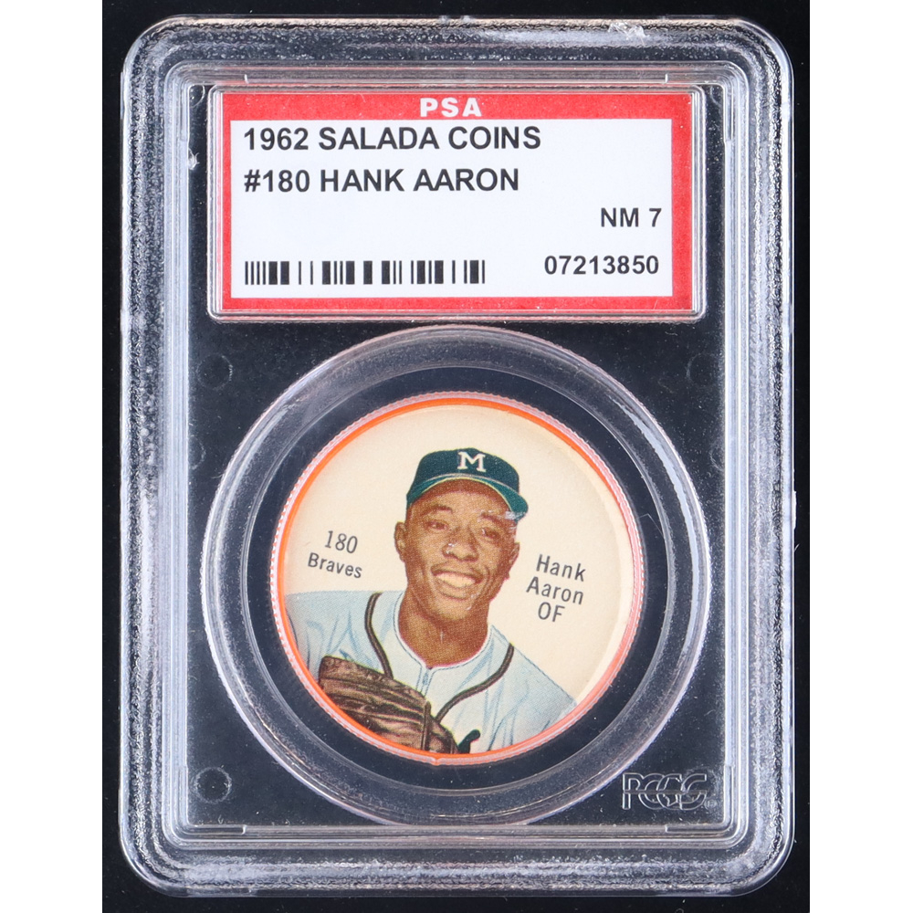 Hank Aaron 1962 Salada Coins #180 (PSA 7) | Pristine Auction