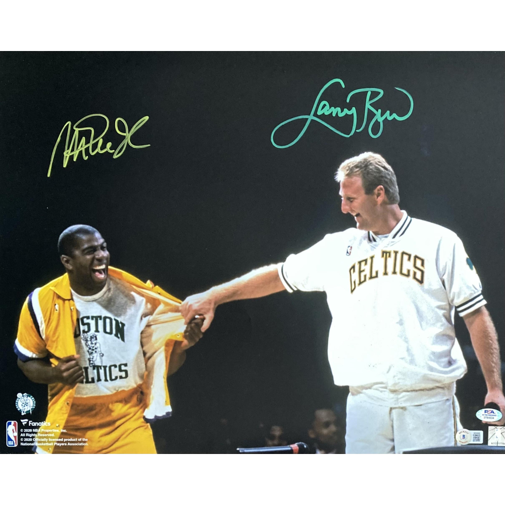 Larry Bird & Magic Johnson Signed 16x20 Photo (PSA & Beckett) | Pristine Auction