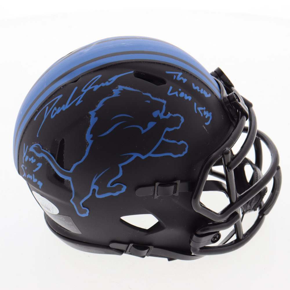 D'Andre Swift Signed Lions Eclipse Alternate Speed Mini Helmet Inscribed "The New Lion King ...